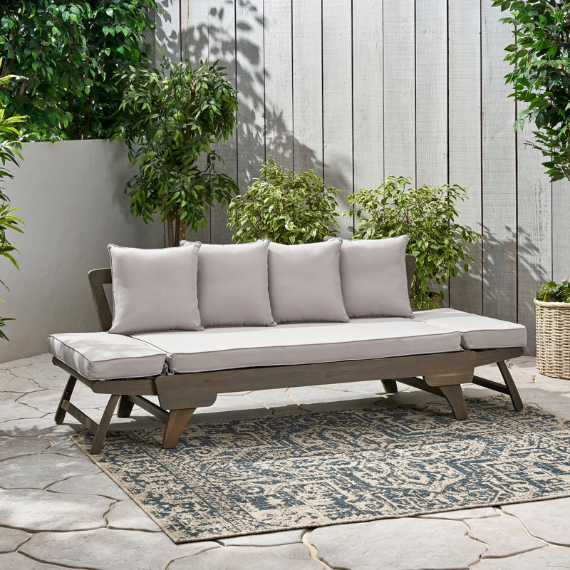 Wade Logan Lauire Outdoor Patio Daybed with Cushions Reviews Wayfair